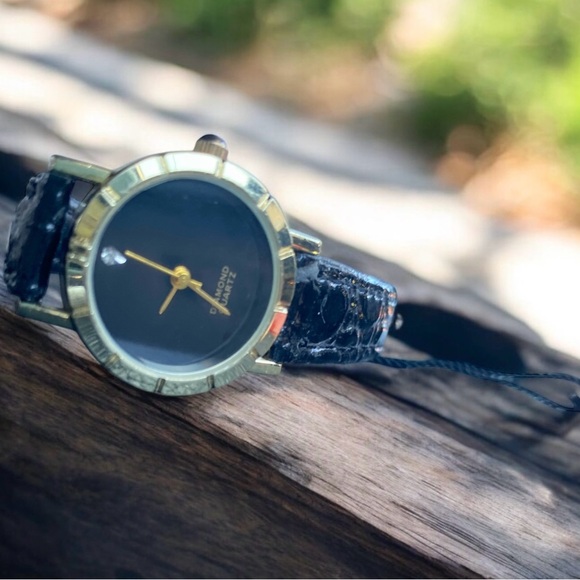 unbranded | Accessories | New Old Diamond Chip Black And Gold Tone ...